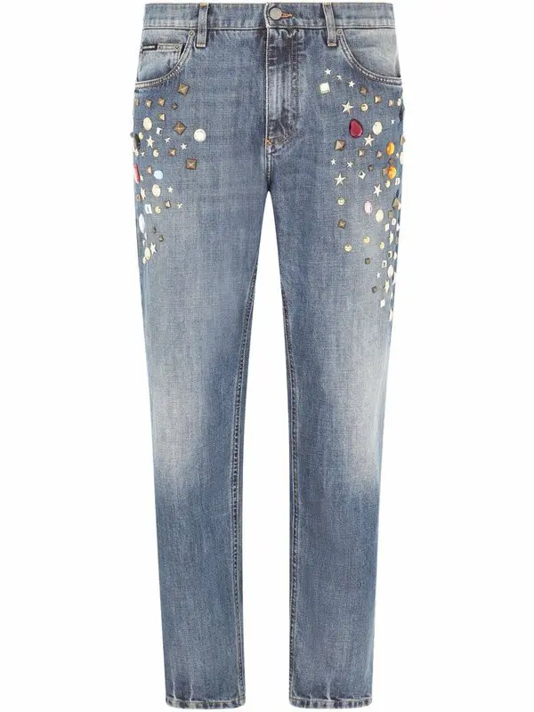 Dolce & Gabbana Crystal-embellished Jeans