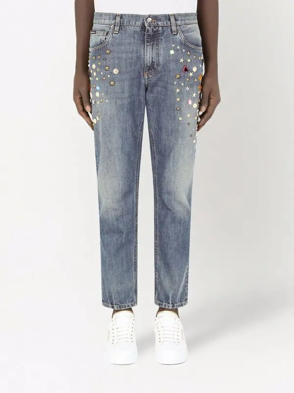 Dolce & Gabbana Crystal-embellished Jeans