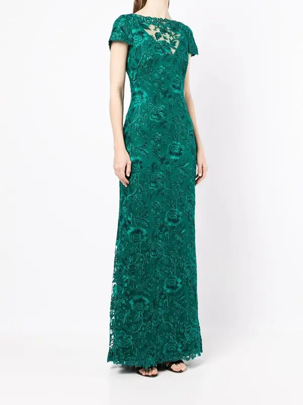 Tadashi Shoji Embroidered Tulle Gown