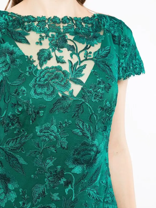 Tadashi Shoji Embroidered Tulle Gown