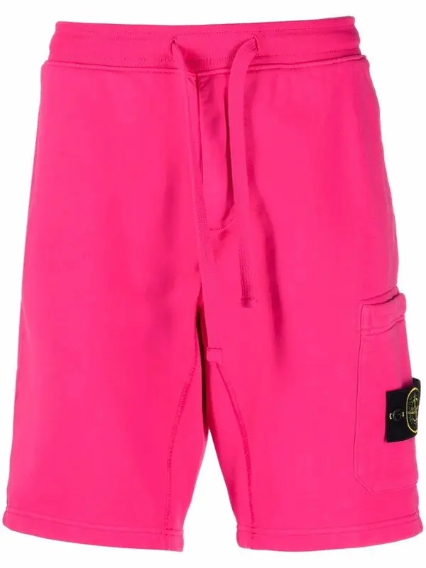 Stone Island Logo-patch Track Shorts - Pink