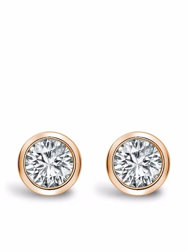 PRAGNELL 18kt Rose Gold Diamond Sundance Stud Earrings - Pink