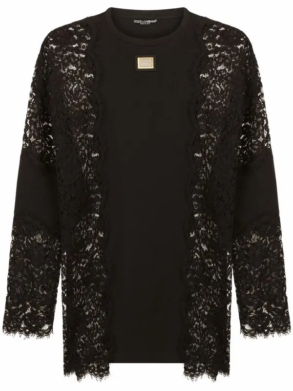 Dolce & Gabbana Lace-detail Long-sleeve T-shirt