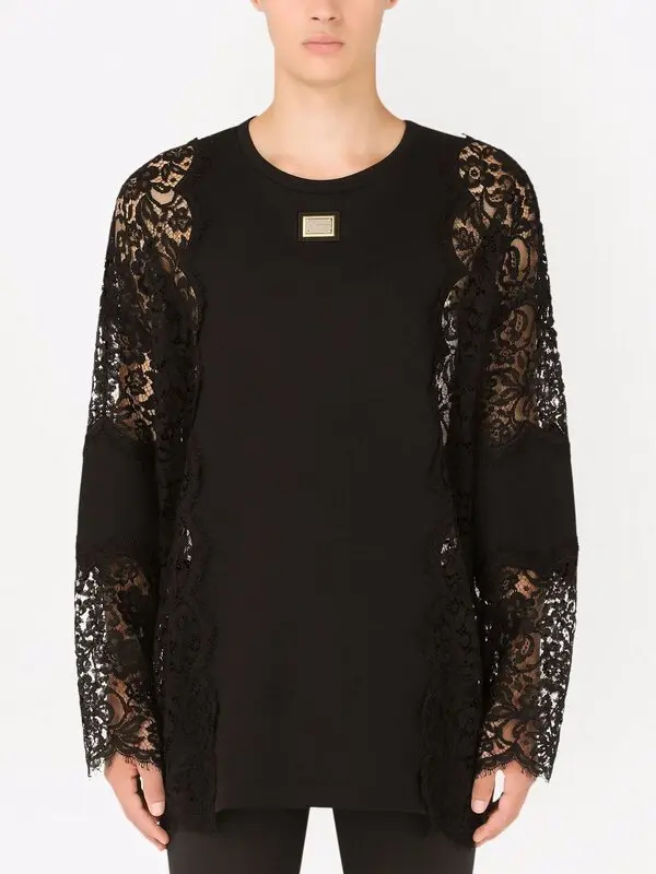Dolce & Gabbana Lace-detail Long-sleeve T-shirt