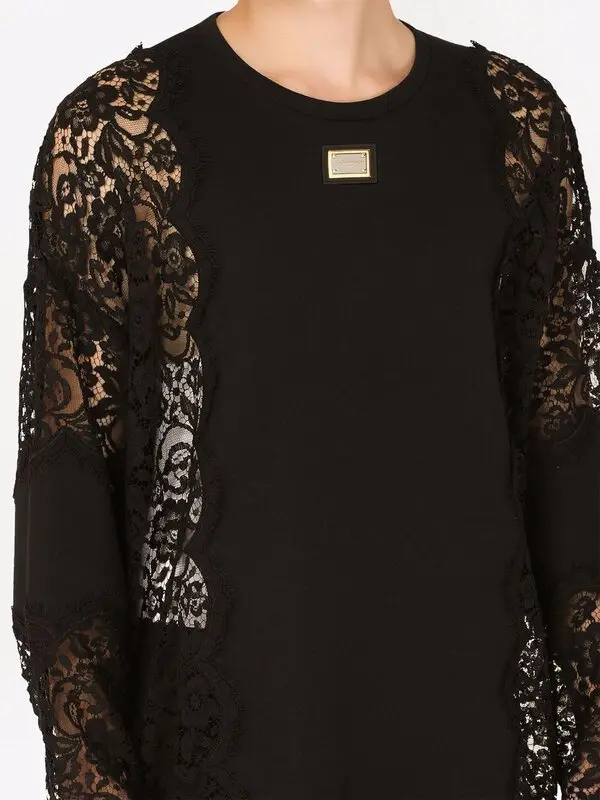Dolce & Gabbana Lace-detail Long-sleeve T-shirt