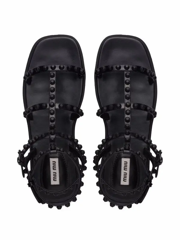 Miu Miu Studded-flat Sandals