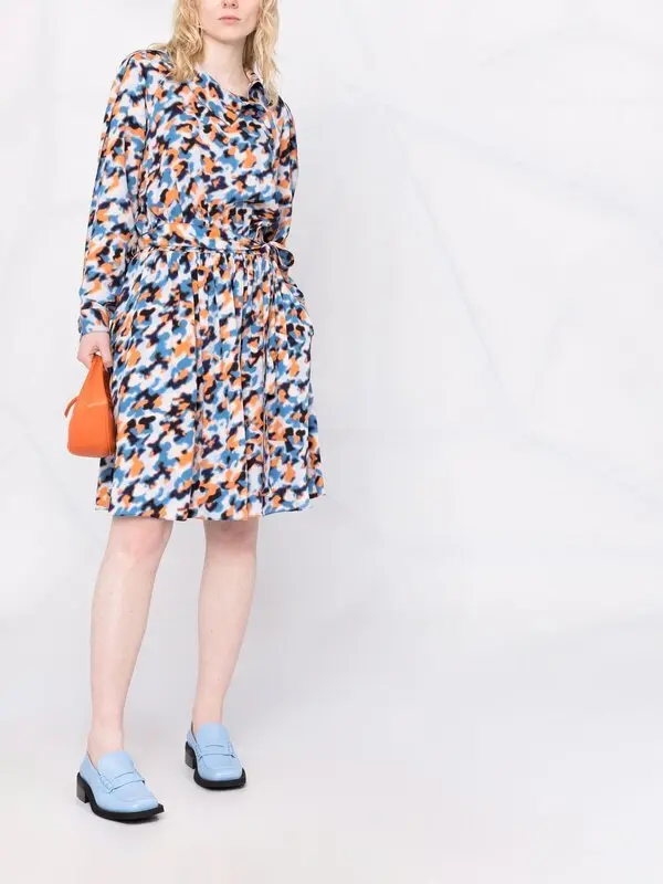 Kenzo Abstract-print Midi Dress - Blue