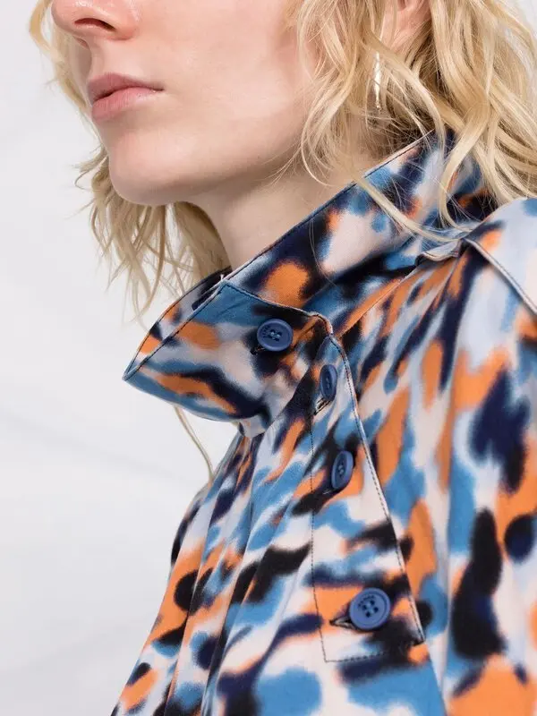 Kenzo Abstract-print Midi Dress - Blue