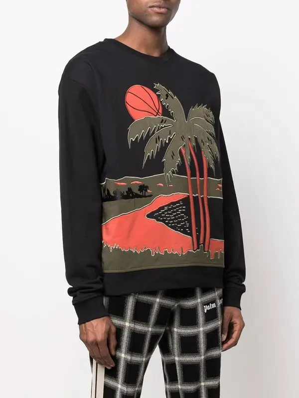JUST DON Palm Tree Print Jumper