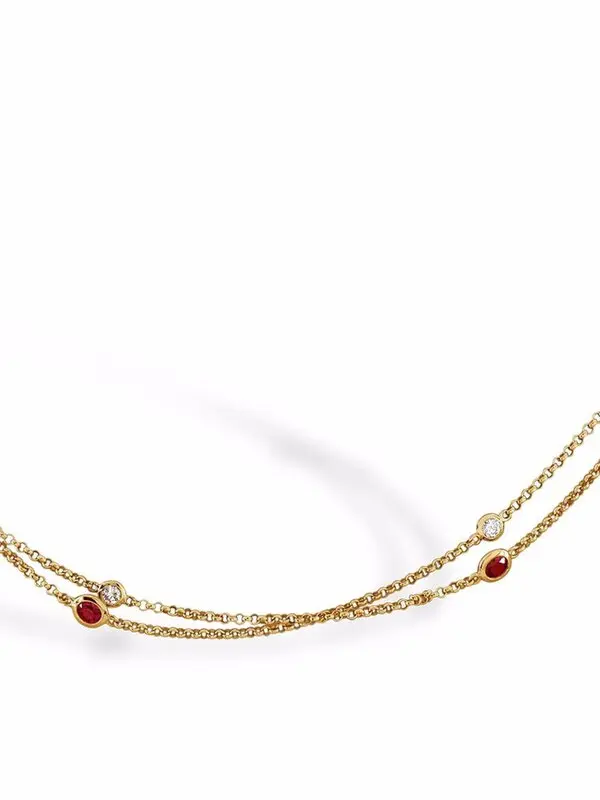 PRAGNELL 18kt Rose Gold Sundance Ruby And Diamond Chain Necklace