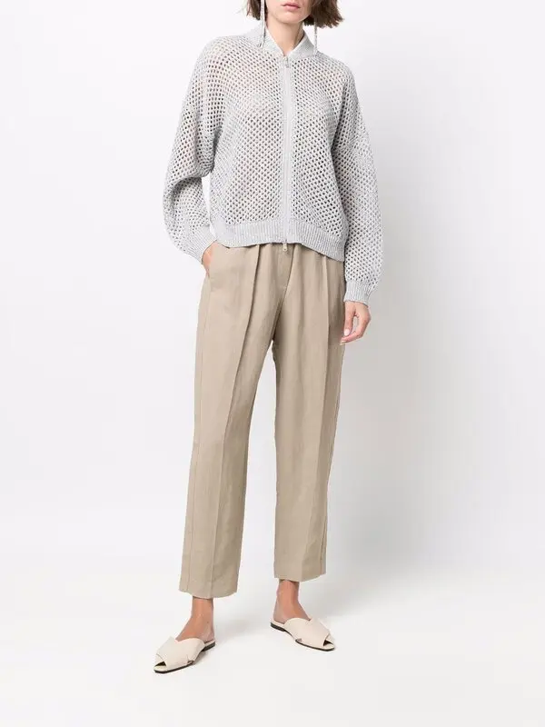 Brunello Cucinelli Crochet-knit Bomber Jacket