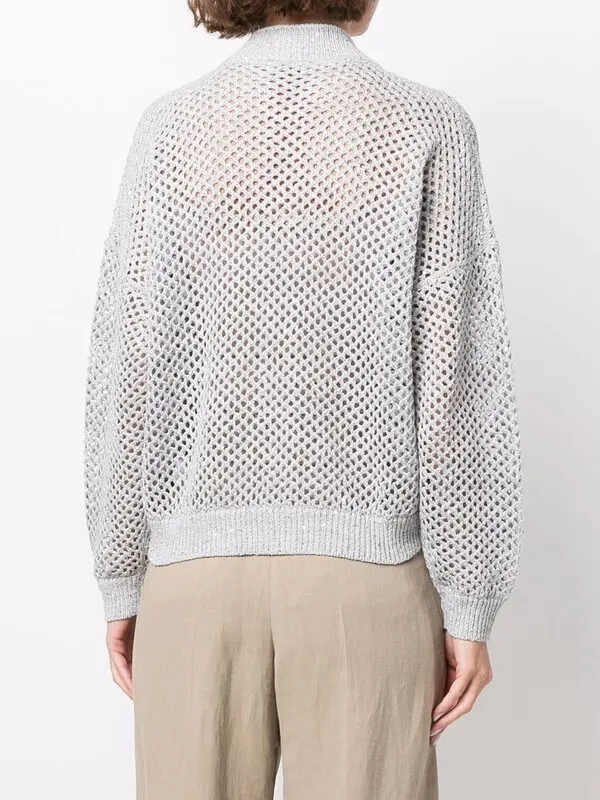 Brunello Cucinelli Crochet-knit Bomber Jacket