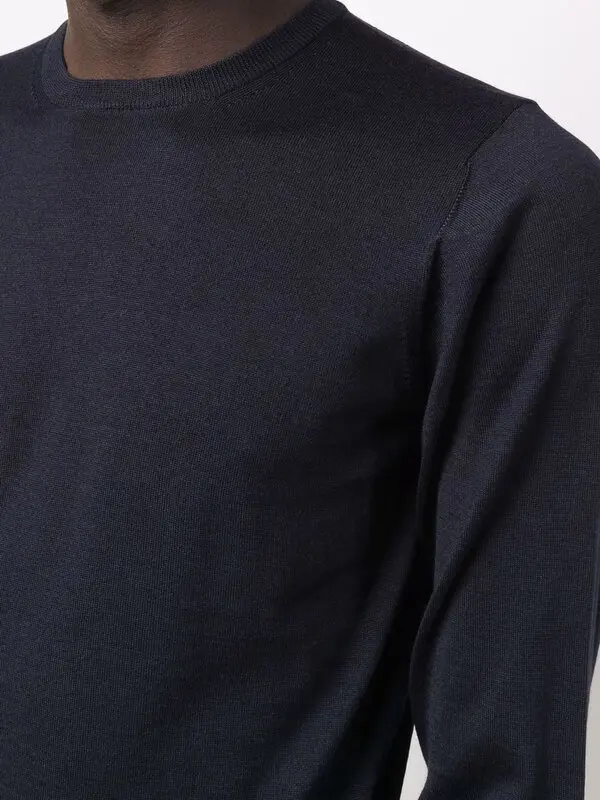 BARBA NAPOLI Fine-knit Crew-neck Jumper - Blue