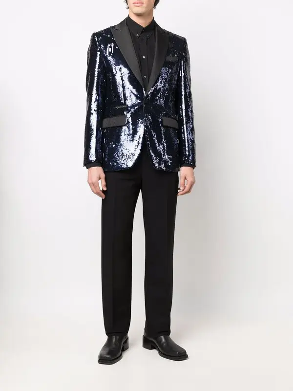 Philipp Plein Embellished Single-breasted Blazer - Blue