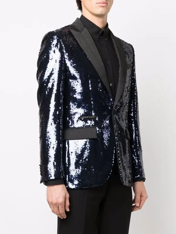 Philipp Plein Embellished Single-breasted Blazer - Blue