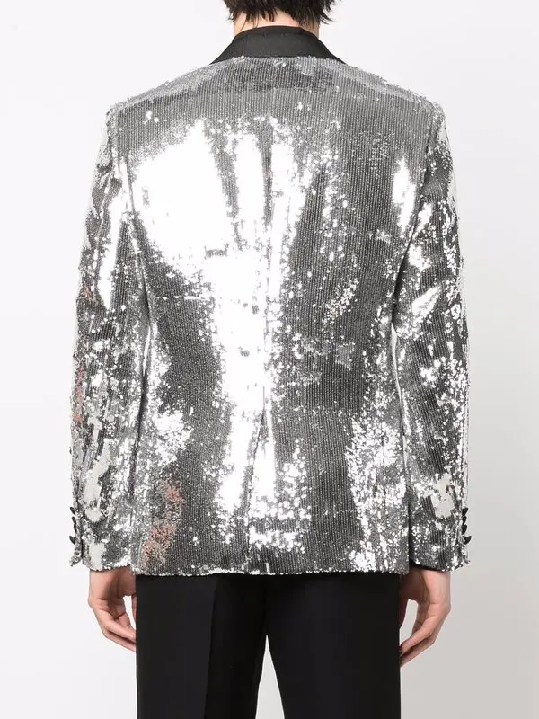Philipp Plein Sequin-embellished Single-breasted Blazer - Grey