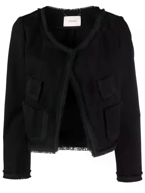 Dorothee Schumacher Cropped Jacket With Frayed Detailing