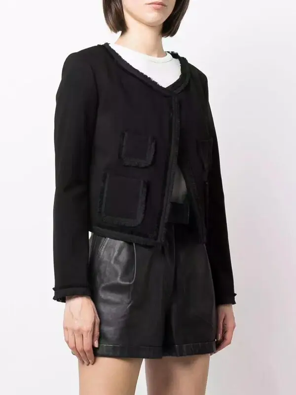 Dorothee Schumacher Cropped Jacket With Frayed Detailing