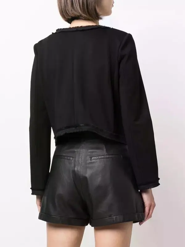 Dorothee Schumacher Cropped Jacket With Frayed Detailing