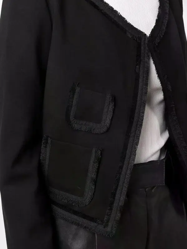 Dorothee Schumacher Cropped Jacket With Frayed Detailing