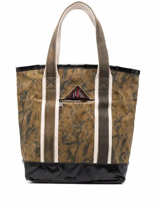 DIESEL® Waxed Camouflage Tote Bag - Green