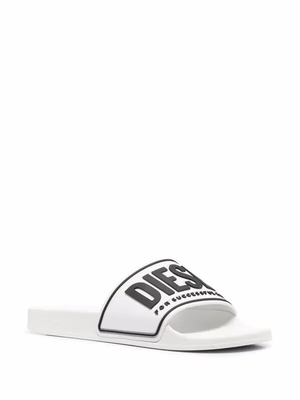 DIESEL® Logo-embossed Slides - White