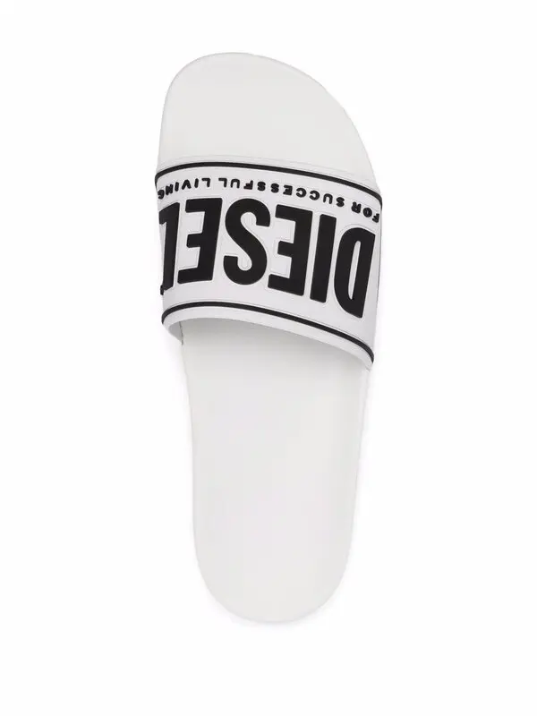 DIESEL® Logo-embossed Slides - White