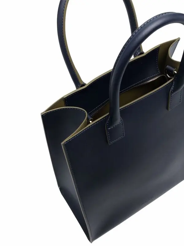 Woolrich Embossed-logo Leather Tote Bag