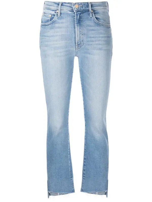 MOTHER The Insider Cropped Jeans - Blue