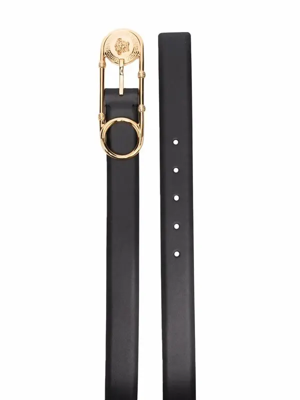 Versace Medusa Safety Pin Belt - Black