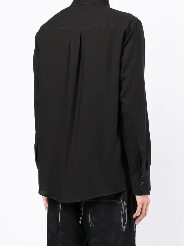 SULVAM Contrast-stitch Long-sleeve Shirt