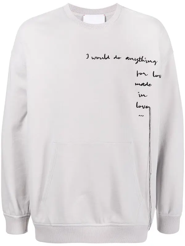 PORTS V Slogan-print Crew Neck Sweatshirt