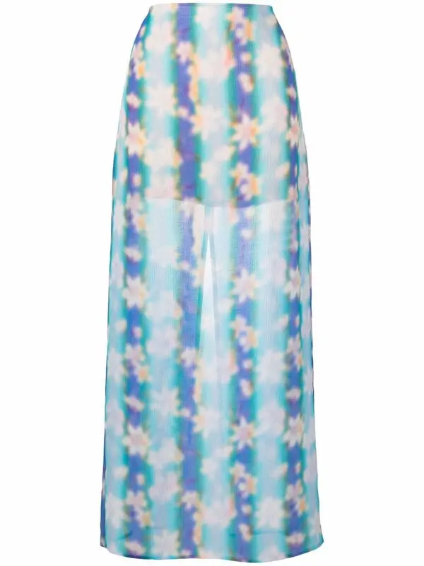 Nina Ricci Floral-print Straight Maxi Skirt