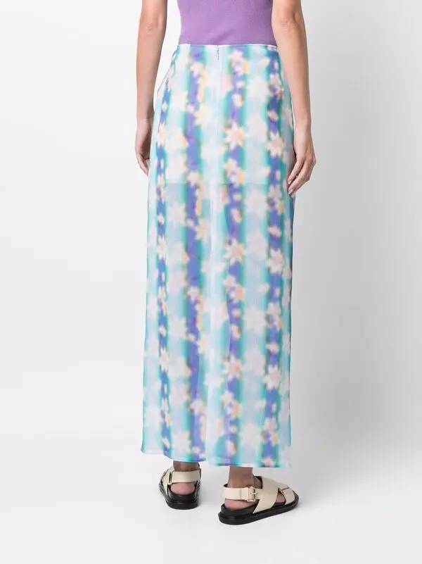 Nina Ricci Floral-print Straight Maxi Skirt