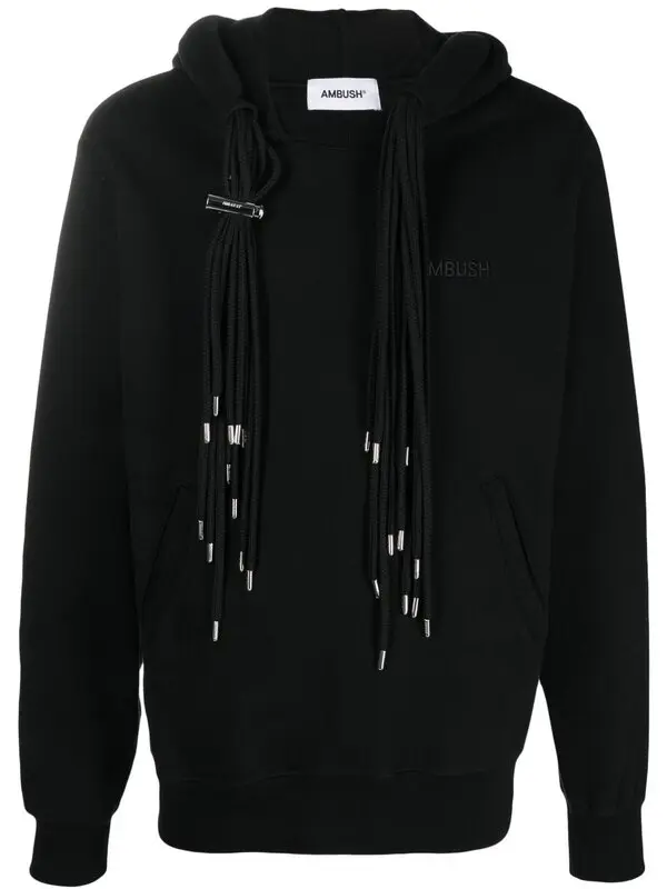 AMBUSH Drawstring Cotton Hoodie - Black