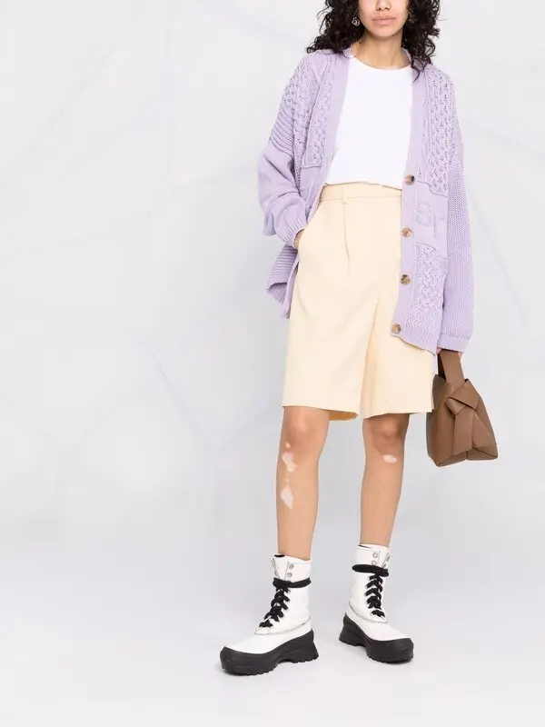 AMBUSH Patchwork Knitted Cardigan - Purple