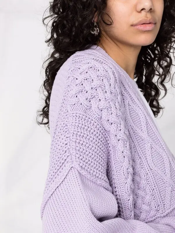 AMBUSH Patchwork Knitted Cardigan - Purple