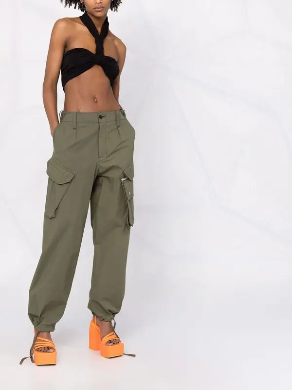 AMBUSH Twist Halterneck Ruched Cropped Top