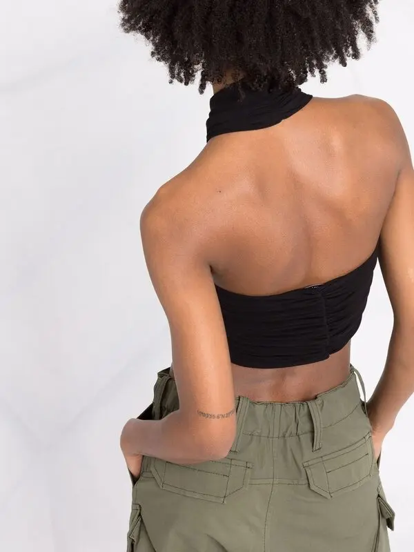 AMBUSH Twist Halterneck Ruched Cropped Top