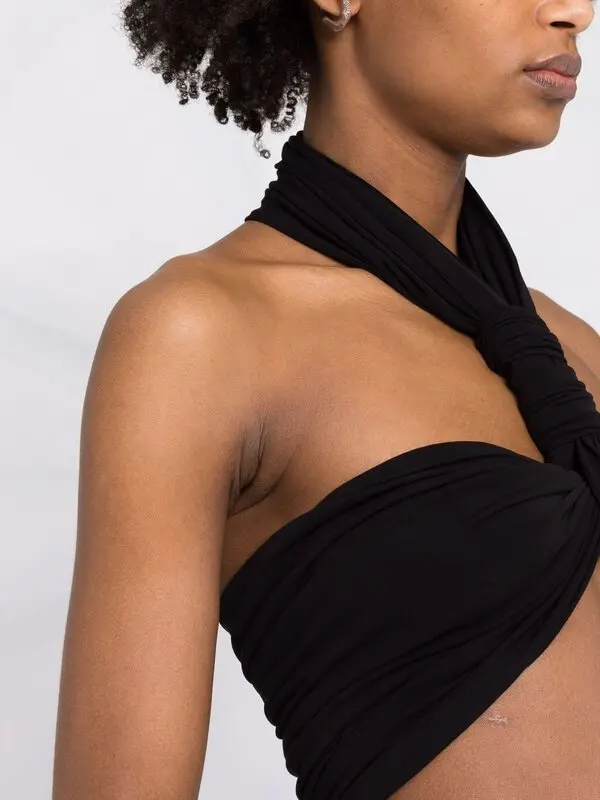 AMBUSH Twist Halterneck Ruched Cropped Top
