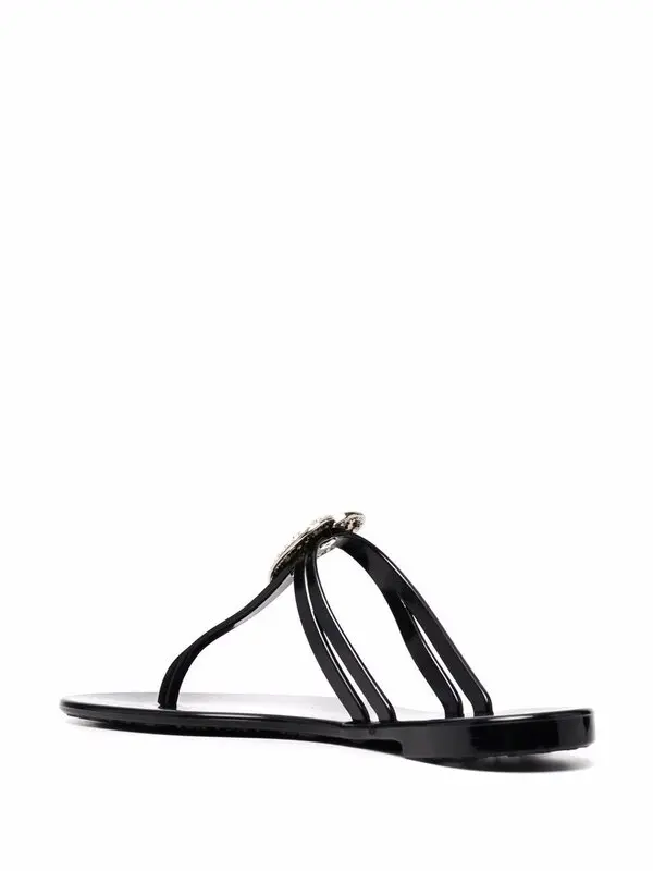 Moschino Embellished Heart Flip-flop Sandals