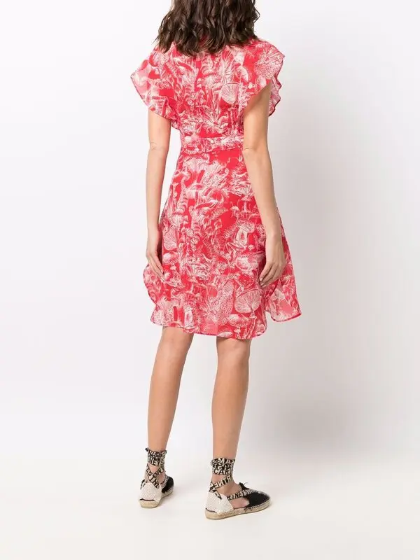 Stella McCartney Mushroom Print Sweetheart Neck Dress