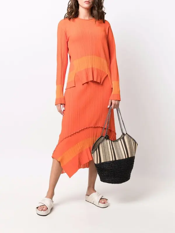 Stella McCartney Two-tone Fine-ribbed Skirt