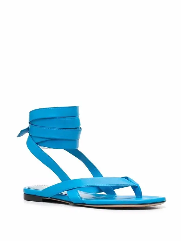 Attico Beth Flat Thong Sandals - Blue