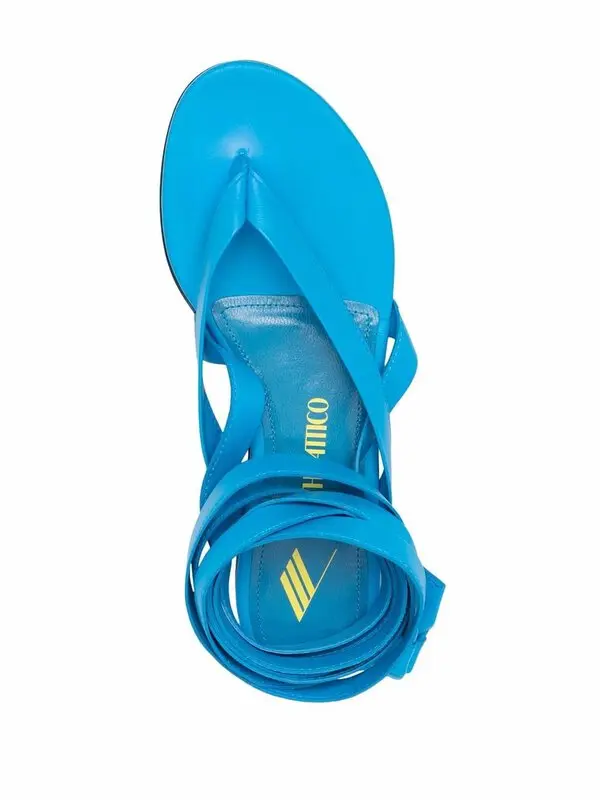 Attico Beth Flat Thong Sandals - Blue