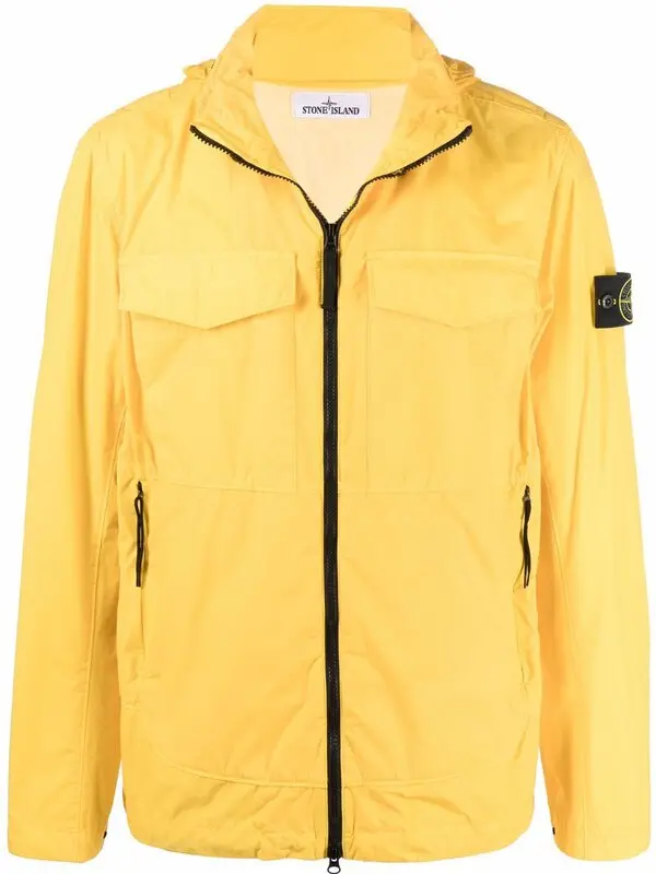 Stone Island Compass-patch Zip-up Jacket - Yellow
