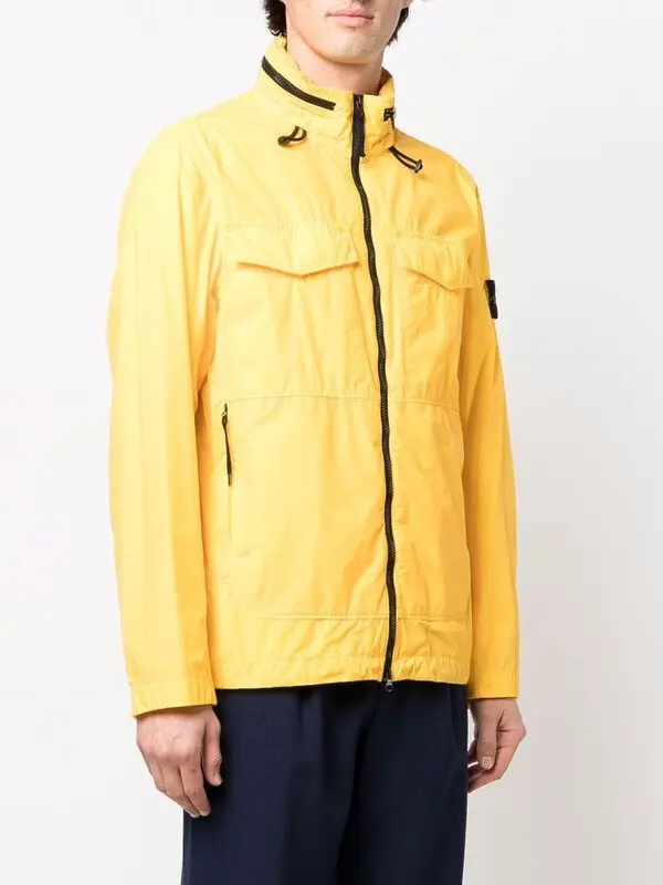 Stone Island Compass-patch Zip-up Jacket - Yellow