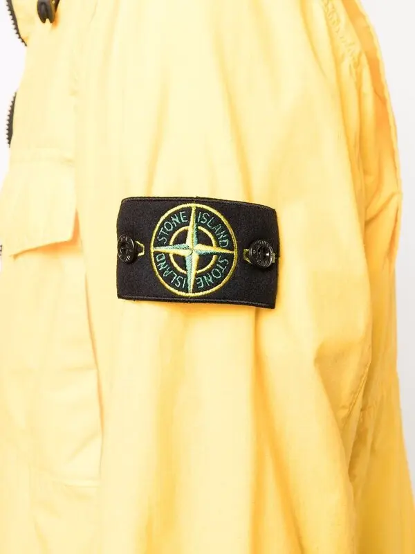 Stone Island Compass-patch Zip-up Jacket - Yellow