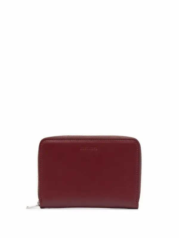JIL SANDER Zip-around Leather Wallet - Red