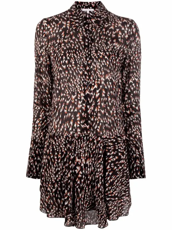Patrizia Pepe Abstract-print Ruched Shirtdress